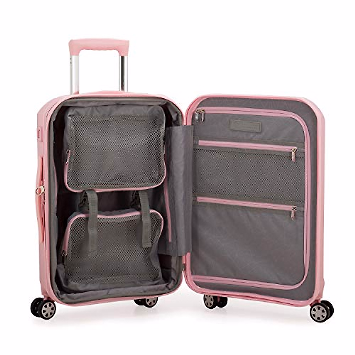 Traveler's Choice Pagosa Indestructible Hardshell Expandable Spinner Luggage, Pink, Carry-on 22-Inch