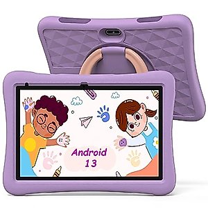 Kids Tablet, 10 inch Tablet for Kids, Android 13, Google Kids Space, Parental Control, 2GB RAM 32GB Storage, HD IPS Glass Screen, 6000mAh Battery, EVA Shockproof Case, PlimPad Kids10 (Purple)