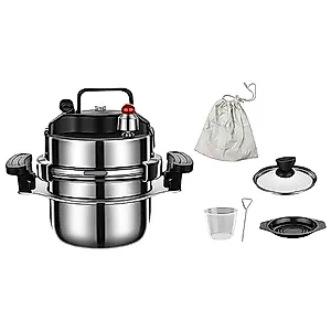 shamjina Pressure Cooker Outdoor Easy to Clean Multifunction Cooking Pot Cookware Stainless Steel Kitchen Travel 2L Non sticking Pressure Canner, Style E