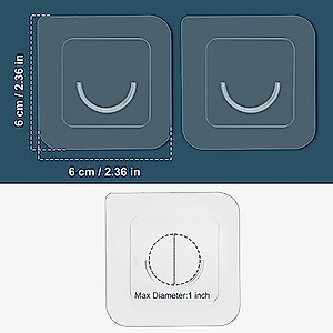 Adhesive Curtain Rod Holder, Goowin Tension Rod Holder, No Drilling Transparent Small Tension Rod Bracket (Only for Tension Rods Within 1" Diameter At Both Ends) (6 Pack)