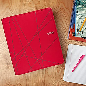 Five Star 1-1/2 Inch Zipper Binder, Ring Binder, Red (72356)