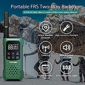 GOCOM G9 Waterproof Walkie Talkie for Adult Long Range, Floating Portable Two Way Radio, NOAA Weather Alert,SOS,Flashlight, Rechargeable 2 Way Raido for Adults (4 Pack)