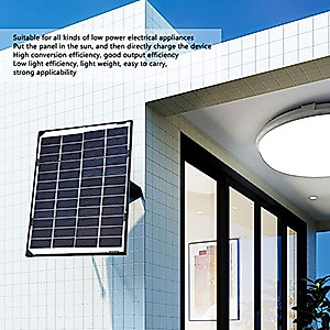 6W 12V Solar Panel Charger, 137x210mm/5.4x8.3in Polysilicon Tablet Generator DC5521 Output Lightweight Low Light Efficiency Convenient for Emergency Lights