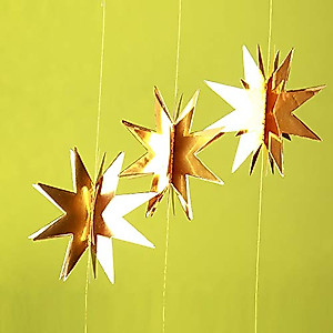 Decor365 Gold Twinkle Star Party Decoration Kit Metallic Glitter 3D Hanging Star Bunting Garland Twinkle Little Star Decor Nursery Kids Room Birthday Wedding Baby Shower Christmas Graduation Ramadan