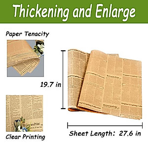 Ouzrpuo Wrapping Paper 20pcs Christmas Vintage Gift Wrapping Paper Large Newspape for Packaging Flower, Birthday Gift, Book (20.5 * 27.5 Inch)
