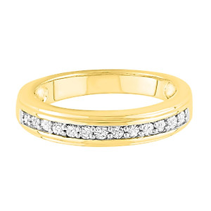 Hdiamonds 1/4 Carat Total Weight (cttw) 925 Sterling Silver Wedding Band with White Diamonds - Yellow Gold Bridal Ring for Women (Ring Size: 6.5)