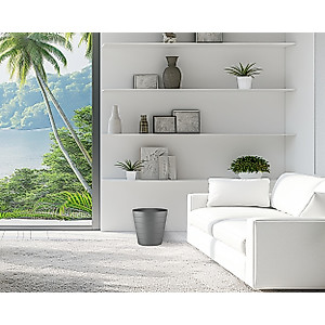 Zuvo Plastic Paper Bin 8L - Shatter-Proof Waste Basket for Office Desk & Bedroom Bin - Ideal Paper Bin with Wave Design - Grey