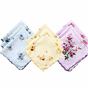 Ladies Vintage Floral 100% Cotton handkerchiefs mixed Bulk