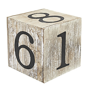 Wooden Perpetual Date Desk Calendar Blocks for Teachers, Farmhouse Office Decor (5 x 4 In)