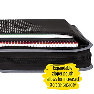 Five Star Zipper Binder, 2 Inch 3 Ring Binder, Xpanz, Gray Lines (29040Hx9)