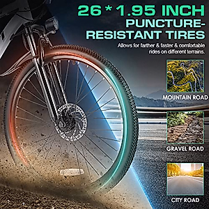 Vivi Electric Bike, Electric Bike for Adults, 26" Ebike 500W Adult Electric Bicycles, 20MPH Electric Mountain Bike with 48V Removable Battery, Up to 50 Miles, Cruise Control, Professional 21 Speed