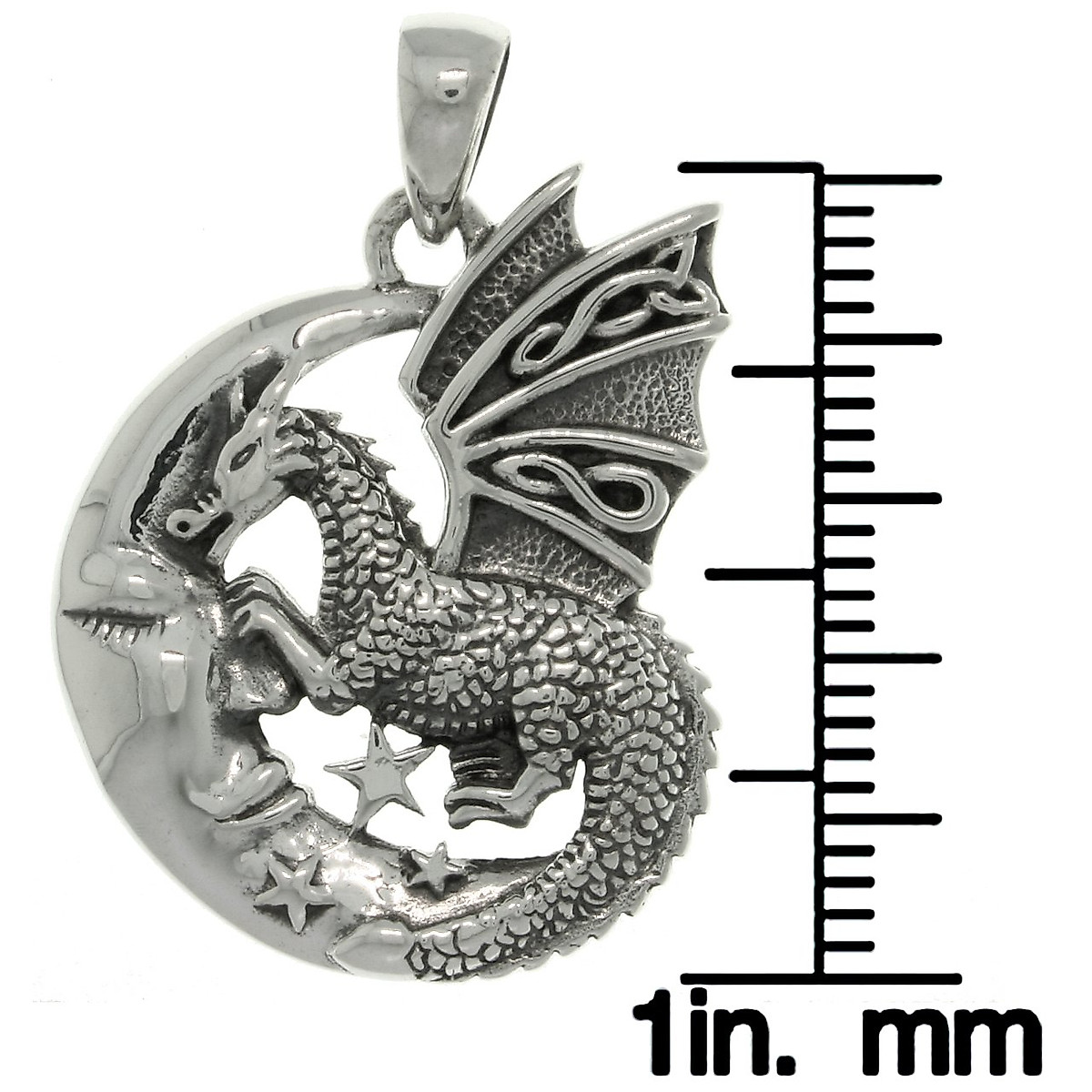 Jewelry Trends Sterling Silver Moon and Dragon Celtic Knot Pendant