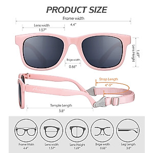 NACUWA Baby Sunglasses - 100% UV Proof Sunglasses for Baby, Toddler, Kids - Ages 0-2 Years - Case and Pouch included