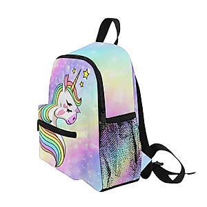 Backpack for Girls Boys Unicorn Galaxy Kindergarten Elementary School Bookbag Cute Book Bags