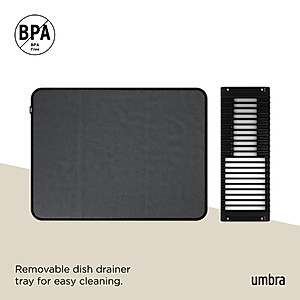 Umbra UDry Dish Drying Mat, Black