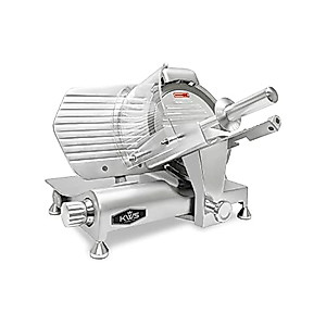 KWS MS-10ES All Metal 320W Electric Meat Slicer 10-Inch with 304 Stainless Steel Blade & Extended Back Space, Frozen Meat/Cheese/Food Slicer Low Noise Commercial and Home Use [ ETL, NSF Certified ]