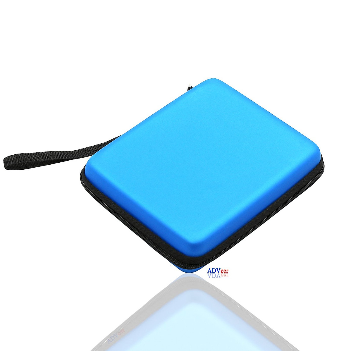 ADVcer 2DS Case, EVA Waterproof Hard Shield Protective Carrying Case with Hand Wrist Strap and Double Zipper Compatible with Nintendo 2DS (Blue)