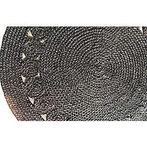 100% Jute Handwoven Round Black (2 x2 ft)