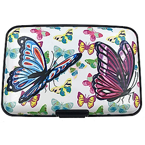 BFL RFID Credit Card Holder for Women or Men, Theft Proof Credit Card Holder, Slim Design Fits in Pocket (butterfly)