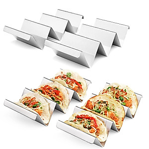 Standard Taco Holder Set of 4 and Large Taco Holder Set of 4 for Grill