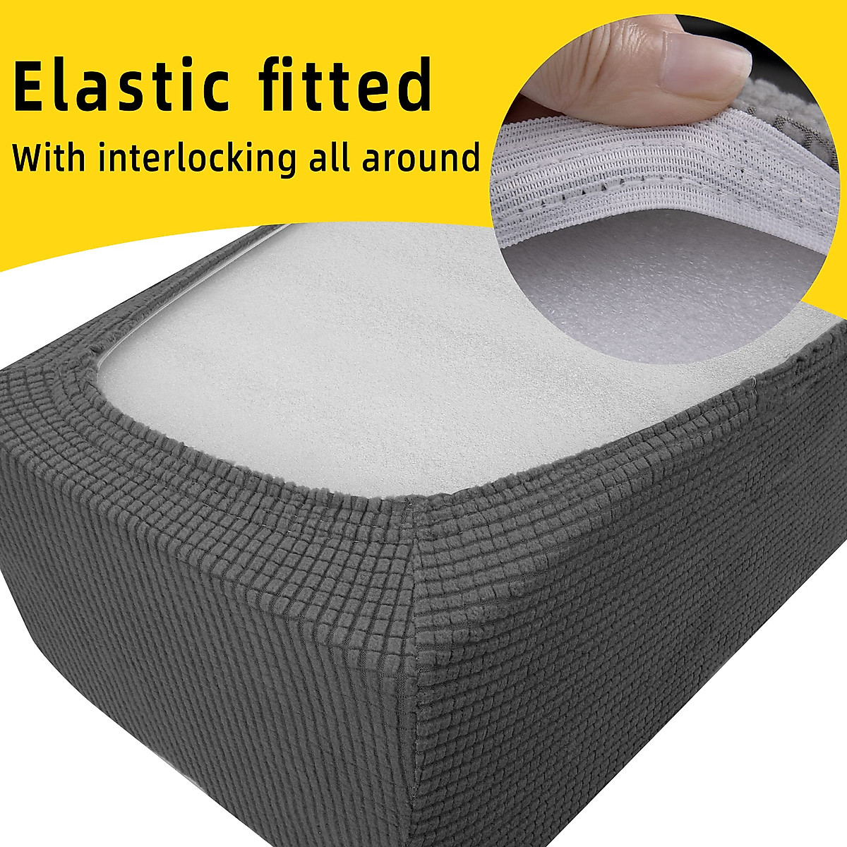 Tlswshsy RV Dinette Cushion Covers-Stretchable Loveseat Sofa Furniture Protector -Elastic Camper Cushion Slipcoversfor RV Camper Car Bench (Grey)