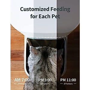 Smart Automatic Cat Feeder, Kalado Dog Feeder with 3.8L Dry Food Dispenser, Stainless Steel Food Bowl, Clog-Free & Dual Power Source in Pure Beige