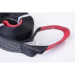 HiGear 3" X 30' Tow Strap 6.5 Ton 3 Inch X 30 Ft. Polyester Rope with 2 Loops 14,000lb Towing Recovery by Alfa Wheels (Black, 3in 30ft 3x30)