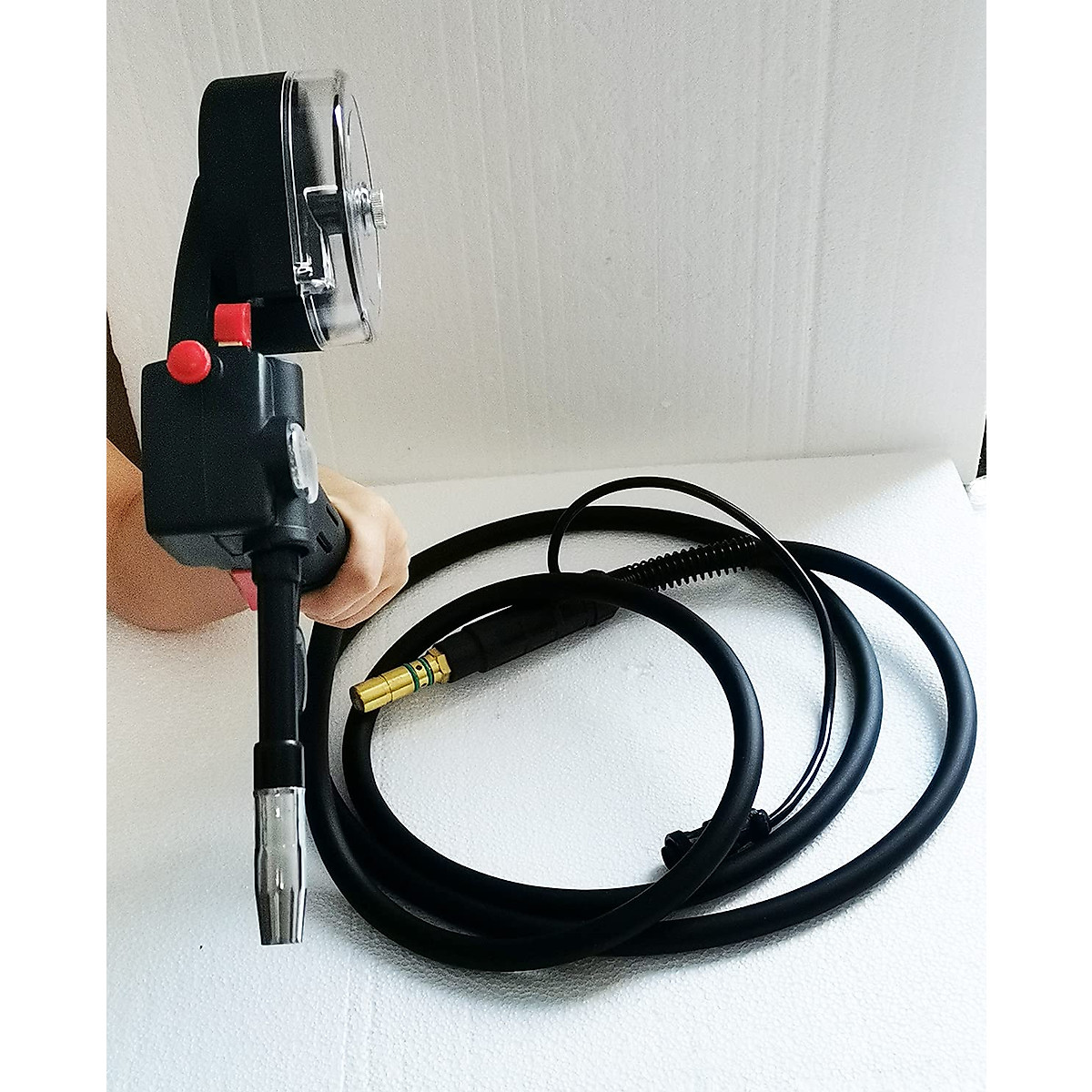 PreAsion 200Amp Spool Gun 3 Meters Cables Fit Miller 300371 Spoolmate 100 Series Miller 180 Aluminum Stainless Steel Iron with 1.1LB 0.8MM Aluminum Welding Wire20pcs Contact Tips