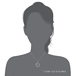 WithLoveSilver 925 Sterling Silver Celtic Knot Round Merkabah Metatron Flower of Life Pendant