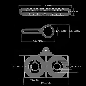 Multi Angle Aluminum Alloy Measuring Ruler, 16-Sided Angle Measurement Tool with Hole Punch Locator, Aluminum Alloy Multi-Function Angle Ruler (16-Sided)