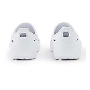 Anywear Streak Step-in Nurse Shoes for Women and Men, Oil- and Slip-Resistant EVA Kitchen Shoes, Work Shoes, 8, White