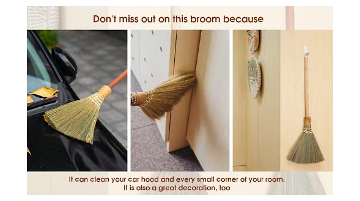 MISCRANAST Natural Broom - Perfect for Cleaning & Decor