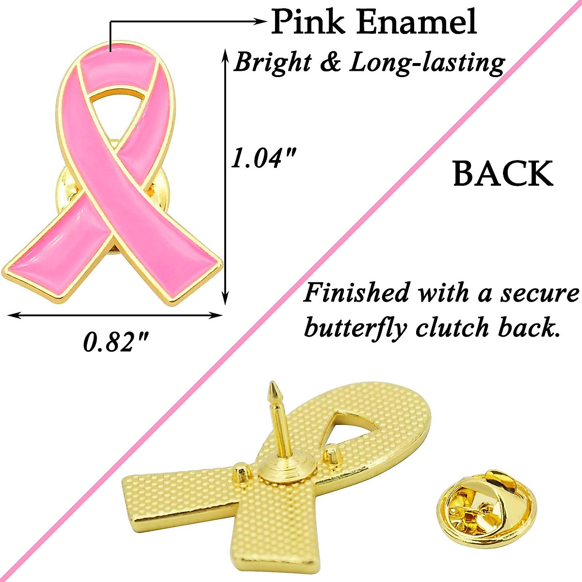 60 Pcs Breast Cancer Awareness Bulk Items Accessories 30 Breast Cancer Awareness Bracelets 30 Awareness Pins Pink Ribbon Wristband Fundraiser Gifts Breast Cancer Party Favor for Women Men 30 Set