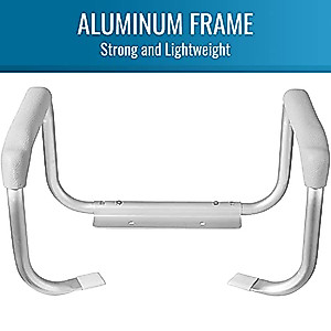 DMI Toilet Safety Rails Toilet Handles for The Elderly Toilet Safety Handrails Frame Easy Assembly with no Tools, White