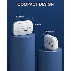 Ecoey Carbon Monoxide Detector, Replaceable Battery-Operated CO Detector with Human Alarm Sounds and Test Button, Carbon Monoxide Alarm for House and Bedroom, FJ127, 1 Pack