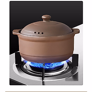Natural Terracotta Casserole with Lids Clay Pots for Cooking, Unglazed Earthenware Rice Pots (T5-4.7QT)