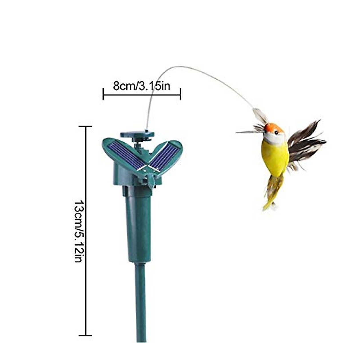 Caneem Solar Hummingbird, Solar Powered Flying Hummingbird, Solar or Battery Powered Realistic Birds Garden Decor for Outdoor, Yard