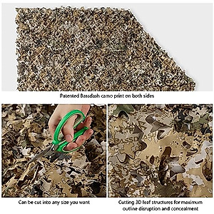 BASSDASH Camo Netting Camouflage Mesh Water Resistant for Hunting Blind Party (Grunge camo, 5x13ft (1.5x4M))