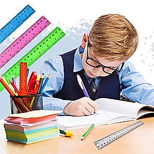 36Pcs Clear Ruler 12 Inch Plastic Rulers Ruler with Inches and Centimeters Rulers Bulk for Classroom for School,Home,Office,Students,Artists,Engineers,Drawing and Drafting