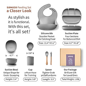 SAMiGO 5-Piece Silicone Dishware Place Setting, Multicolor