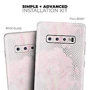 DesignSkinz Karamfila Silver & Pink Marble V12 Protective Vinyl Decal Wrap Skin Cover Compatible with The Samsung Galaxy S20 (Screen Trim & Back Glass Skin)