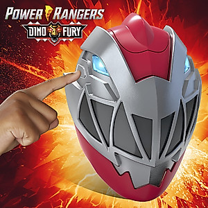Power Rangers Dino Fury Red Ranger Electronic Mask Roleplay Toy for Costume and Dress Up Inspired by The TV Show Ages 5 and Up