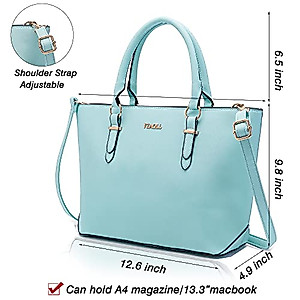 YZAOLL Large Totes Purses for Women Crossbody Satchel Bags Artificial Leather Women's Top-Handle Handbags,IceBlue