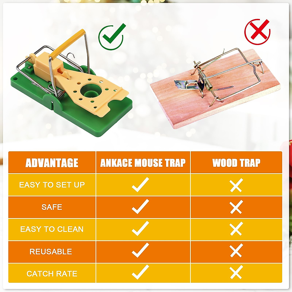 Qualirey Mouse Traps Green 2024 Edition Plastic Mice Trap Rat Traps with Yellow Cheese Color Board Quick Sensitive Effective Mouse Trap Safe Sanitary Mice Traps for House, Garage, Outside(12 Pcs)
