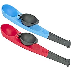 Hoopla Toys Ultimate Winter Play Snowball Thrower Set, Durable Plastic, Red & Blue, Ergonomic Handle, Lightweight, Perfect for Kids & Adults, 2-Pack