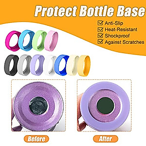 12 PCS 70mm Bottom Protective Silicone Sleeve Cup Mat Heat-Resistant Water Bottle Holder Mat Non-Slip Cup Mug Coaster for Insulation Tumbler Protector Bar Coasters - Multicolor