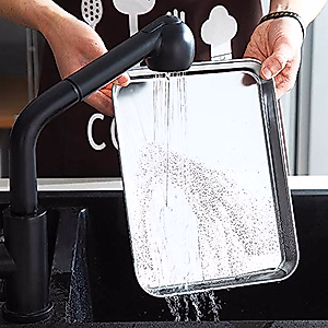 Suwimut Set of 2 Baking Cookie Sheet, Rectangle 16 x 12 x 1 Inch Stainless Steel Baking Sheets Pan Oven Tray, Nonstick Baking Pan, Non Toxic & Rust Free, Mirror Finished & Easy Clean