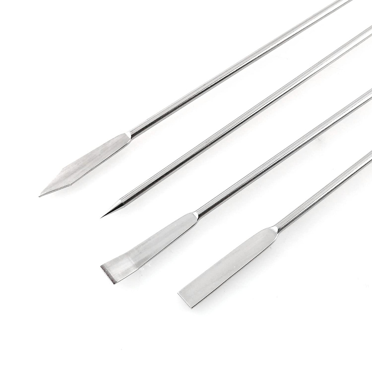 ZZHXSM 1Set of 3 Pcs Scientific Labwares Stainless Steel Double Ended Micro Lab Scoop Spoon Laboratory Equipment Half Rounded and Flat End Spatula Sampler