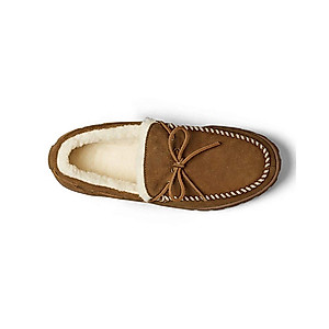 Eddie Bauer Men's Shearling-Lined Moccasin Slipper, Tan 8M