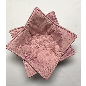 Set of two Pink Batik bowl cozies, Bowl holder, 222